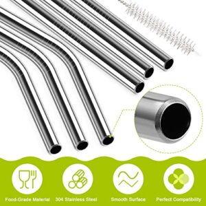 6 Pack Stainless Steel Straw Replacement 40 oz for Stanley Adventure Travel Tumbler, Reusable Straws with Cleaning Brush Compatible with Stanley 40oz Stanley Cup Tumbler