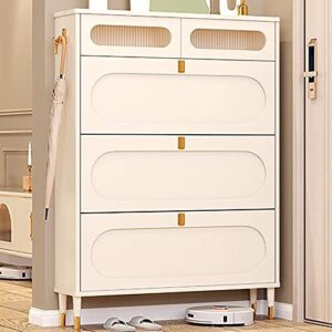 arhams narrow shoe cabinet, slim shoe cabinet, shoe organizer, free standing shoe racks, shoe storage for entryway, shoe cabinet with doors (color : b, size : 31.5in_9.45in)