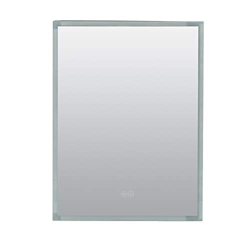 Zenna Home Edge-Lit LED Framed Mirror Designer Series Medicine Cabinet, 17.7 x 23.5 inches (Right-hinged Door), Aluminum