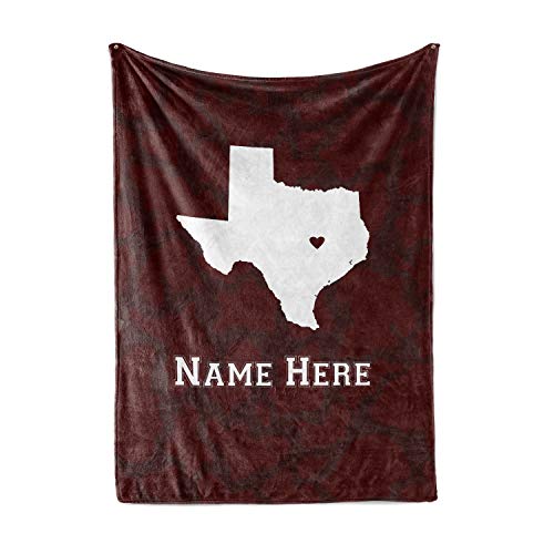 State Pride Series Texas - Personalized Custom Fleece Blankets with Your Family Name - College Station Edition