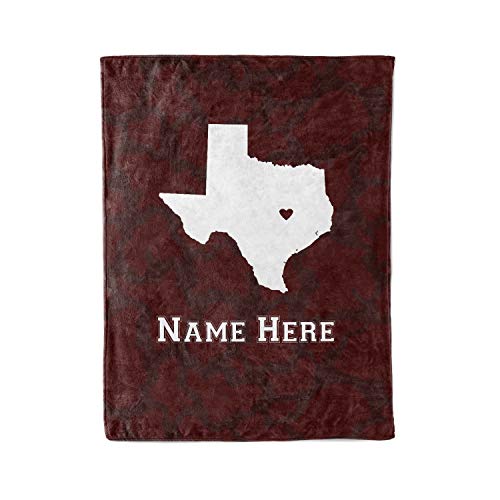 State Pride Series Texas - Personalized Custom Fleece Blankets with Your Family Name - College Station Edition