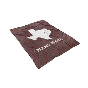 State Pride Series Texas - Personalized Custom Fleece Blankets with Your Family Name - College Station Edition