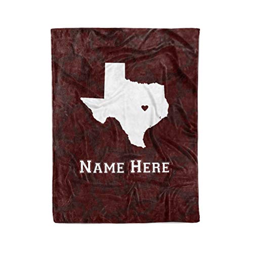 State Pride Series Texas - Personalized Custom Fleece Blankets with Your Family Name - College Station Edition