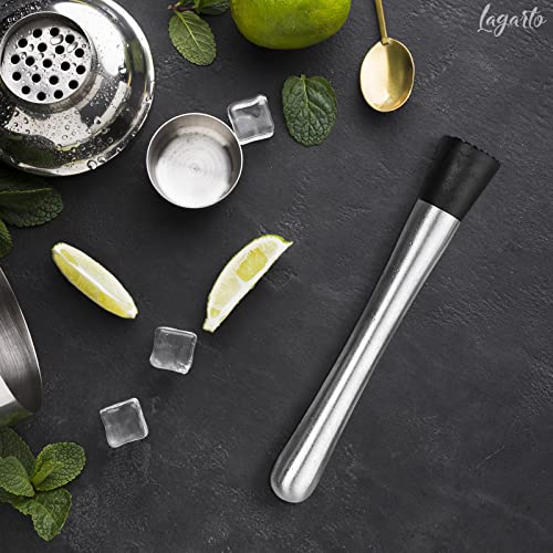 2Pcs Muddler for Cocktails Set - 8" Drink Muddler Set Long Muddler Old Fashioned Stainless Steel Muddler - Mojito Muddler Ice Crusher Bartender Tool for Bars Bartender Accessories Home Bar Tools Set