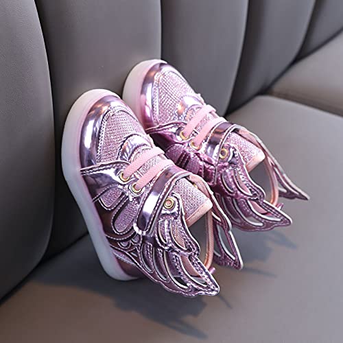 Kids Baby Luminous Walking Shoes Led Light Girls Sport Bling Children Baby Shoes Toddler Shoes Sports Shoes (Pink, 5-5.5Years Little Kid)