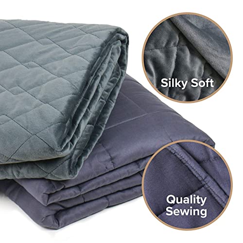 Modern Hygge Weighted Blanket 20 Lbs. with Removable Duvet Cover Queen (60"×85") - Grey