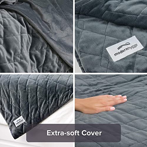 Modern Hygge Weighted Blanket 20 Lbs. with Removable Duvet Cover Queen (60"×85") - Grey