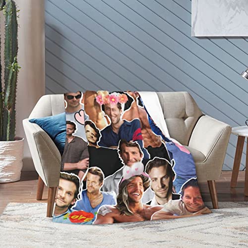 Blanket Bradley Cooper Soft and Comfortable Warm Fleece Blanket for Sofa,Office Bed car Camp Couch Cozy Plush Throw Blankets Beach Blankets