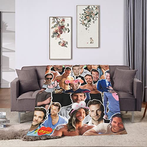 Blanket Bradley Cooper Soft and Comfortable Warm Fleece Blanket for Sofa,Office Bed car Camp Couch Cozy Plush Throw Blankets Beach Blankets