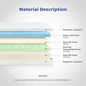 Olee Sleep 8 in Solar Memory Foam Mattress Queen 08FM01Q White