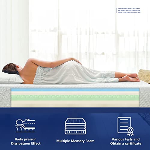 Olee Sleep 8 in Solar Memory Foam Mattress Queen 08FM01Q White