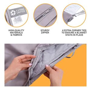 5 STARS UNITED Weighted Blanket Cover – 41”x60”, Grey, Bamboo Dual-Sided - Removable Duvet Cover Only