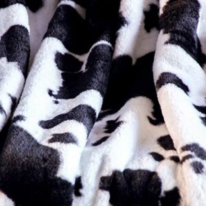 Cow Print Blanket, Double-Sided Throw Blanket for Couch Sofa Bed Office Fleece Blanket Soft Fluffy Blankets Plush Blanket for Adults Kids in All Seasons 51" x 63"