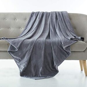 Roomate Weighted Blanket & Removable Cover - Resist Water Spills, 2 Models for Kids and Adults - Cool Breathable Inner & Ultra-Soft Minky Fleece Cover , Grey, 36''48''- 7LB