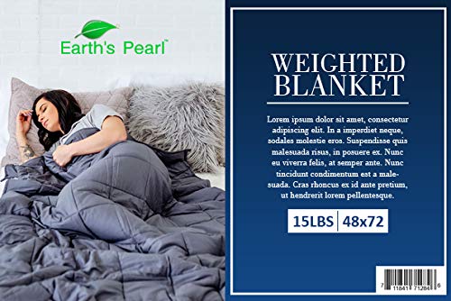 Earth's Pearl 15 lbs Premium Quality Year Round Comfort – Cooling Weighted Blanket | 48 x 72 inches | Perfect for Adults, Big Kids and Teens