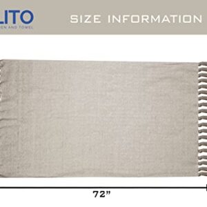 LITO LINEN AND TOWEL Premium Cotton Throw Blanket| Soft Warm Cozy Lightweight Decorative Woven Blanket with Fringes | Couch, Sofa, Bed, Travel | All Season Suitable for Women Men Kids| Brown| 50x60