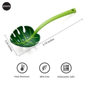 OTOTO Jungle Spoon Monstera Cooking Spoon for Nonstick Cookware- Certified BPA-Free Kitchen Spoon High Heat Resistant Nylon Spoon for Cooking- Kitchen Utensil Spoon Designed for Cooking Baking Mixing