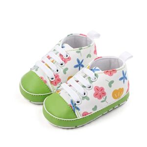 Lykmera Infant Toddler Shoes Sneaker Bow Glitter Sequins Non Slip Breathable Princess Shoes Baby Girls Sports Walking Shoes (Green, 0 Months)