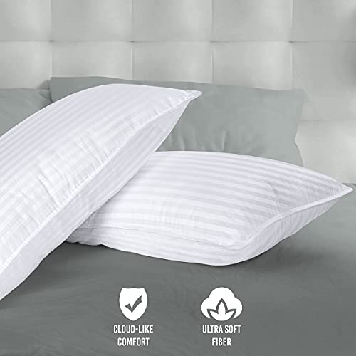 Utopia Bedding 1 Queen Quilted Fitted Mattress Pad with 2 Pack Queen Bed Pillows for Sleeping