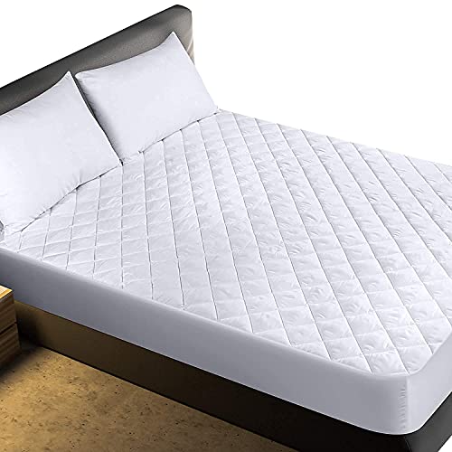 Utopia Bedding 1 Queen Quilted Fitted Mattress Pad with 2 Pack Queen Bed Pillows for Sleeping