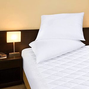 Utopia Bedding 1 Queen Quilted Fitted Mattress Pad with 2 Pack Queen Bed Pillows for Sleeping