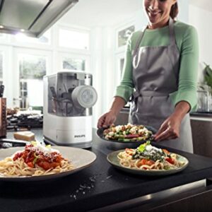 Philips Compact Pasta and Noodle Maker with 3 Interchangeable Pasta Shape Plates - White - HR2370/05