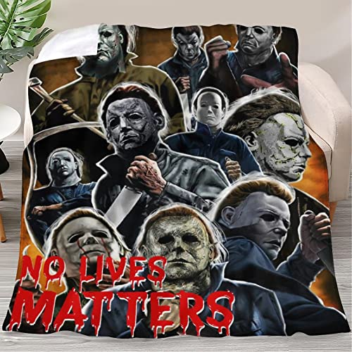 Luxury Michael Halloween Myers Throw Blanket, Fleece Halloween Blankets and Throws for All Seasons, Wearable Air Conditioned Blanket 40"x50"