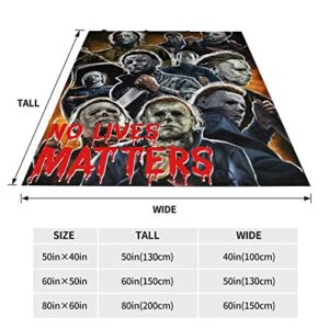 Luxury Michael Halloween Myers Throw Blanket, Fleece Halloween Blankets and Throws for All Seasons, Wearable Air Conditioned Blanket 40"x50"