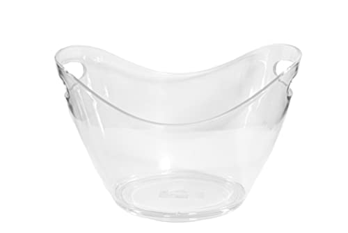 Globull Large Ice Bucket for Cocktail Bar | Mimosa Bar Supplies Ice Tub Champagne Bucket | Ice Buckets for parties | Wine chiller beverage Tub | Clear Ice Bucket for Freezer | Holds 4 Wine bottles 8L