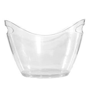 Globull Large Ice Bucket for Cocktail Bar | Mimosa Bar Supplies Ice Tub Champagne Bucket | Ice Buckets for parties | Wine chiller beverage Tub | Clear Ice Bucket for Freezer | Holds 4 Wine bottles 8L