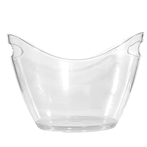 Globull Large Ice Bucket for Cocktail Bar | Mimosa Bar Supplies Ice Tub Champagne Bucket | Ice Buckets for parties | Wine chiller beverage Tub | Clear Ice Bucket for Freezer | Holds 4 Wine bottles 8L