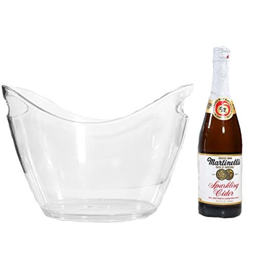 Globull Large Ice Bucket for Cocktail Bar | Mimosa Bar Supplies Ice Tub Champagne Bucket | Ice Buckets for parties | Wine chiller beverage Tub | Clear Ice Bucket for Freezer | Holds 4 Wine bottles 8L