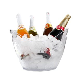 Globull Large Ice Bucket for Cocktail Bar | Mimosa Bar Supplies Ice Tub Champagne Bucket | Ice Buckets for parties | Wine chiller beverage Tub | Clear Ice Bucket for Freezer | Holds 4 Wine bottles 8L