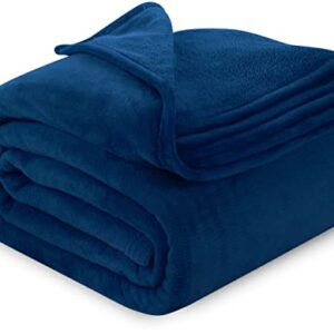 Utopia Bedding Fleece Blanket King Size Navy Lightweight Fuzzy Soft Anti-Static Microfiber Bed Blanket (90x102 Inches)