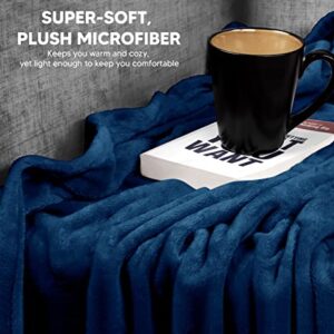 Utopia Bedding Fleece Blanket King Size Navy Lightweight Fuzzy Soft Anti-Static Microfiber Bed Blanket (90x102 Inches)