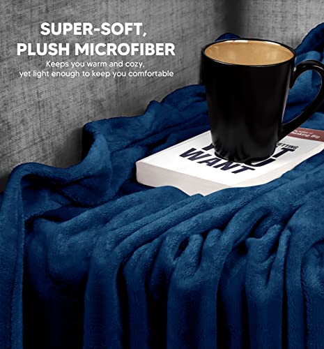 Utopia Bedding Fleece Blanket King Size Navy Lightweight Fuzzy Soft Anti-Static Microfiber Bed Blanket (90x102 Inches)