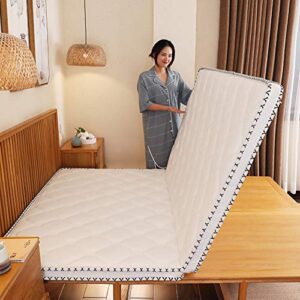 hotel thicken folding mattress, 3e coconut palm mattress pad orthopedic coir sleeping mat firm feel quiet tatami guest bed-8cm twin