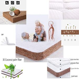 Hotel Thicken Folding Mattress, 3e Coconut Palm Mattress Pad Orthopedic Coir Sleeping Mat Firm Feel Quiet Tatami Guest Bed-8cm Twin