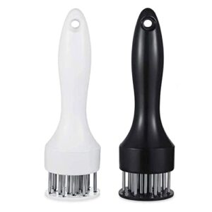 meat tenderizer tool with ultra sharp stainless steel needle blades 2 pack meat tenderizer tool profession kitchen gadgets jacquard for tenderizing and cooking bbq, marinade, steak, beef, and poultry