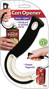 easy open ring pull can opener 1 pack. durable non slip rubber grip makes opening aluminum container tabs simple. perfect for protecting nails and folks with joint pain or arthritis