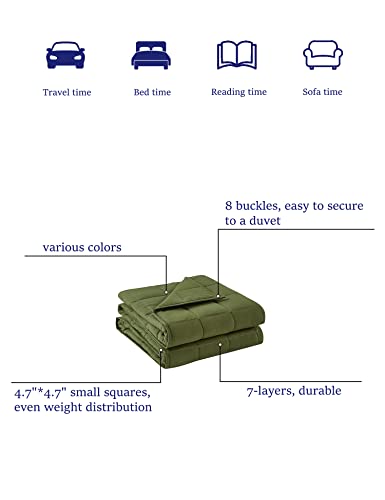 BB BlinBlin Weighted Blanket Heavy Blanket for Cool & Restful Sleep, Premium Soft Material and Glass Beads (Veridian Green, 60''x80'' 25lbs), Suit for One Person(~240lb) Use on Queen/King Bed