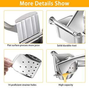 Lemon Squeezer Juicer Stainless Steel - Lime Citrus Orange Squeezer Juicer- Juicer Hand Press - Manual Juicer - Professional Fruit Juicer - Premium Quality Heavy Duty - Easy to Clean (Juicer+1+50)