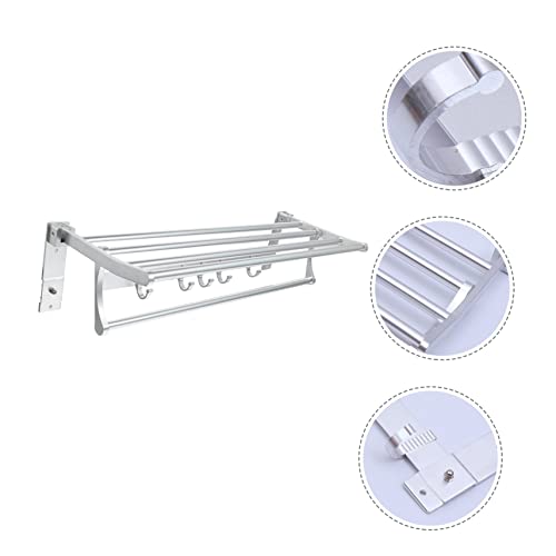 Veemoon 1 Set Towel Rack Wall Mounted Shelf Toilet Rack Metal Shelves Bath Wall Shelf Conditioner Sponge Razor Holder Kitchen Wall Shelf Wall Slippers Holder Portable Towel Rack Aluminum