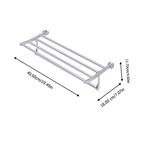 Veemoon 1 Set Towel Rack Wall Mounted Shelf Toilet Rack Metal Shelves Bath Wall Shelf Conditioner Sponge Razor Holder Kitchen Wall Shelf Wall Slippers Holder Portable Towel Rack Aluminum