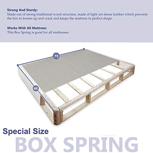 Greaton, 9-Inch Firm Innerspring Mattress with 4” Wood Box Spring, Experience Durable and Supportive Sleep, 75" x 48", Beige