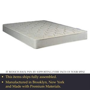 Greaton, 9-Inch Firm Innerspring Mattress with 4” Wood Box Spring, Experience Durable and Supportive Sleep, 75" x 48", Beige