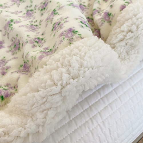 DLOETT Milk Fleece Blanket Autumn Winter Thickening Warm Lamb Fleece Office Lunch Blanket