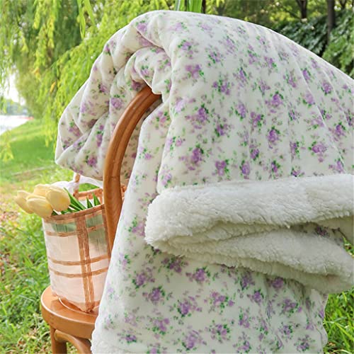 DLOETT Milk Fleece Blanket Autumn Winter Thickening Warm Lamb Fleece Office Lunch Blanket