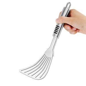 Premium Fish Spatula - Rust-Resistant Stainless Steel, Non-Slip Handle, Ideal for Grilling, Frying, Turning and Flipping Fish, Meat, Eggs, and More - Ergonomic Design for Perfect Results - Set of 2