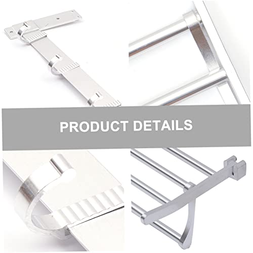 Homoyoyo 1 Set Towel Rack Wall Mounted Shelves Wall Towel Rack Wall Hanging Shelves Bath Towel Rack Shower Organizer Cosmetic Holder Aluminum Silver Toilet Towel Rack Bathroom Towel Holder